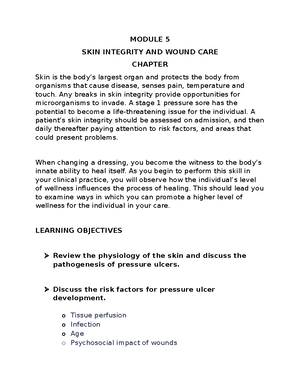 Nursing Arts - Module 1 - Learning Objectives - Key Concepts - MODULE 1 The Role and Scope of ...