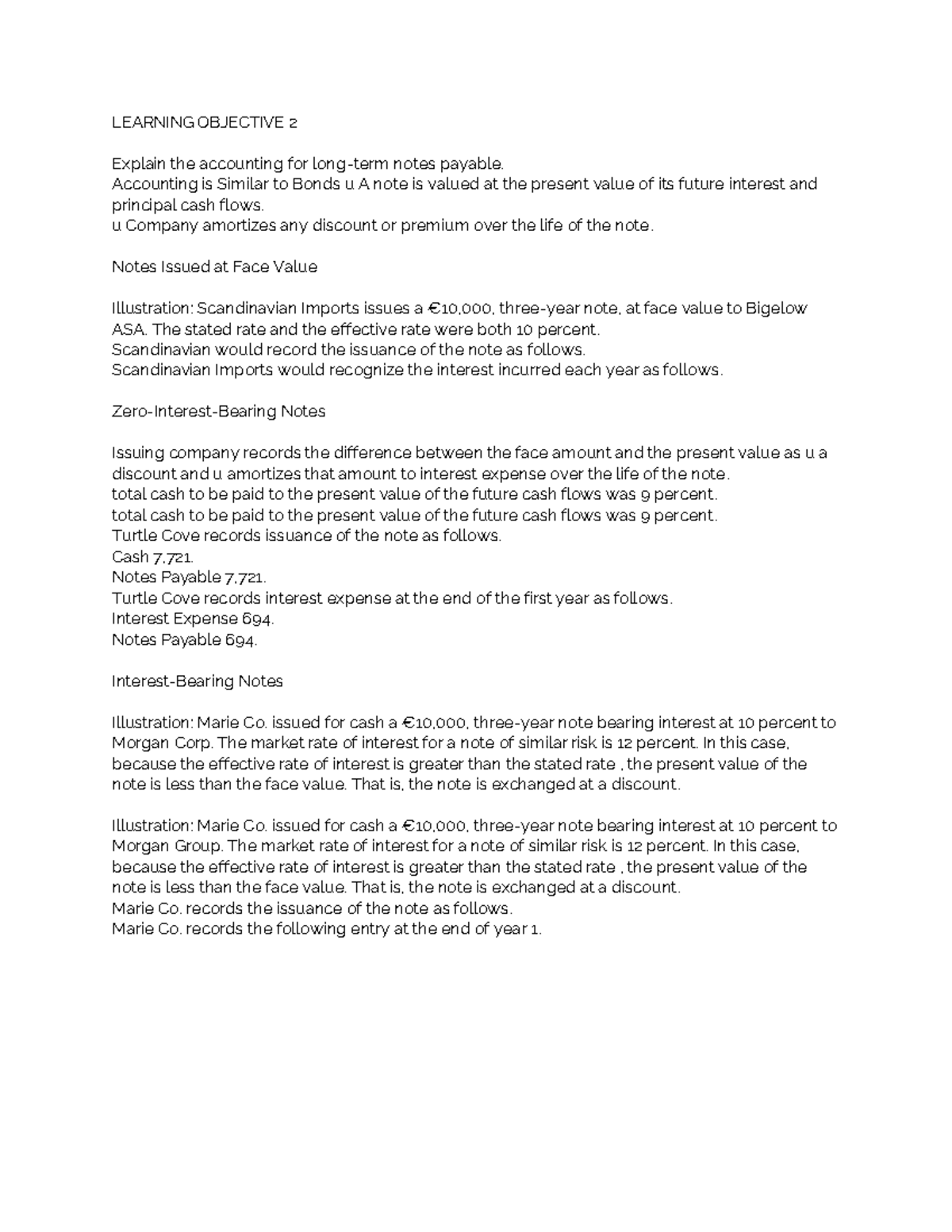 Summary of Notes Payable - LEARNING OBJECTIVE 2 Explain the accounting ...