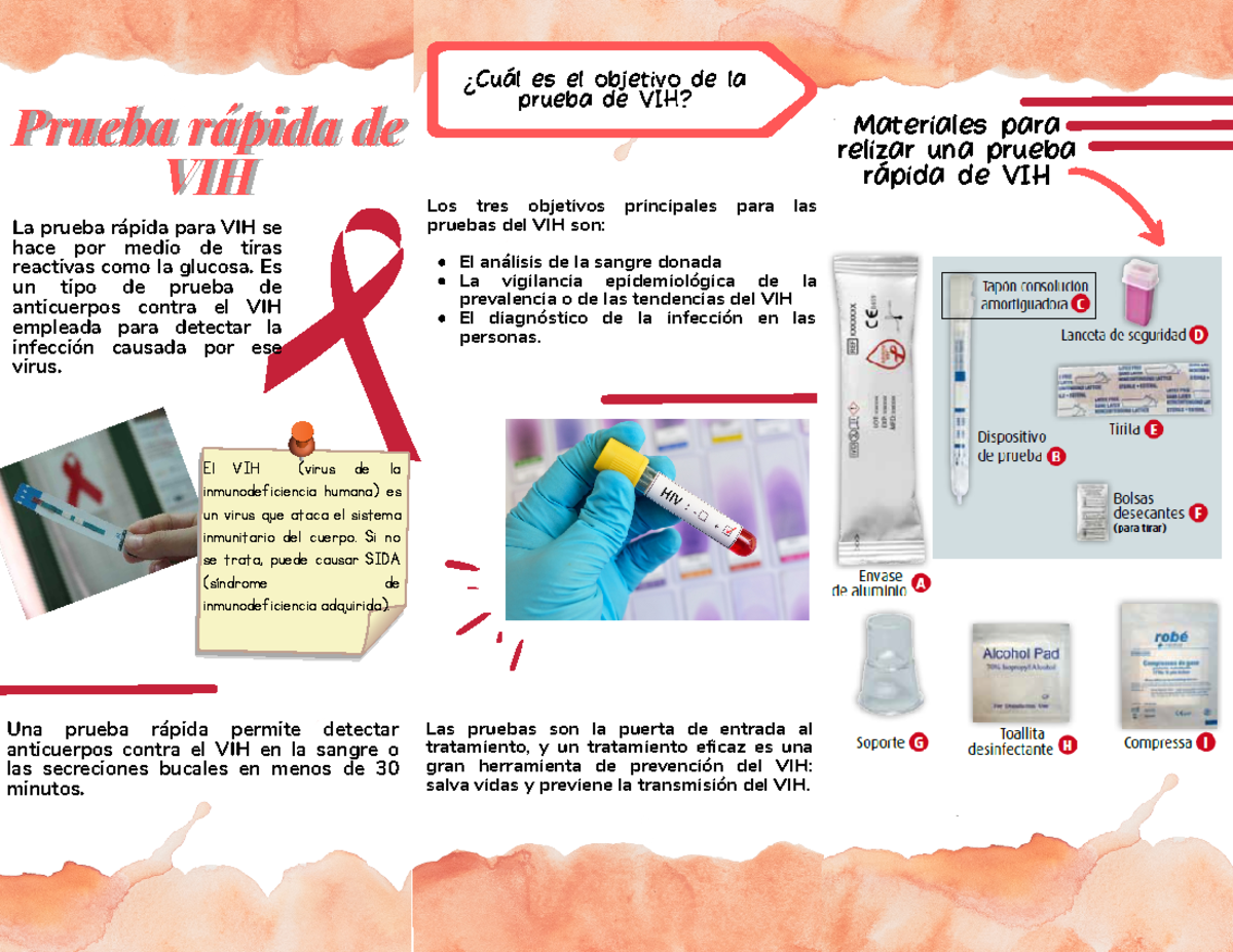 Prueba rapida de VIH triptico - Una prueba rápida permite detectar anticuerpos contra el VIH en ...