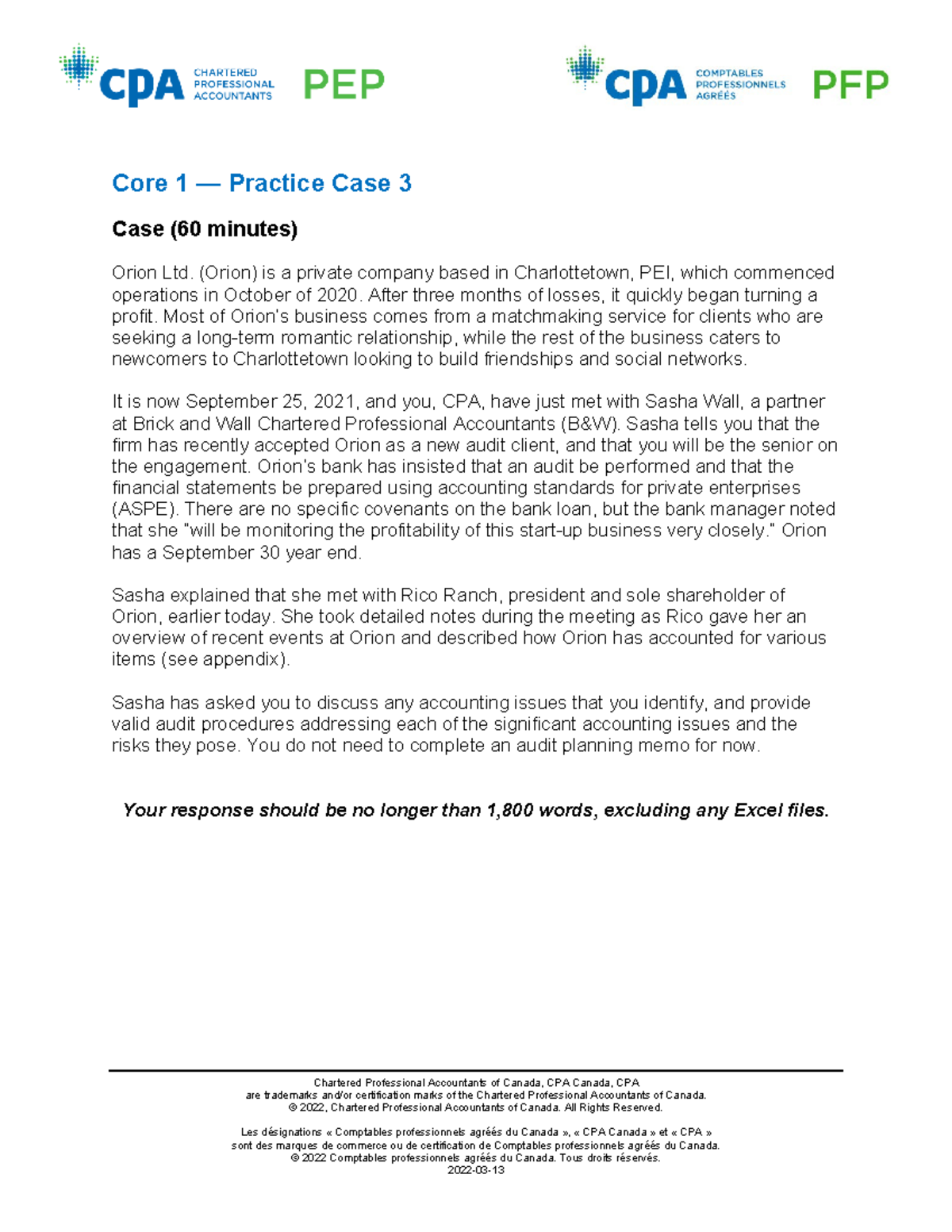 CO1-2201E-PC03 - cpa core 1 - Chartered Professional Accountants of ...