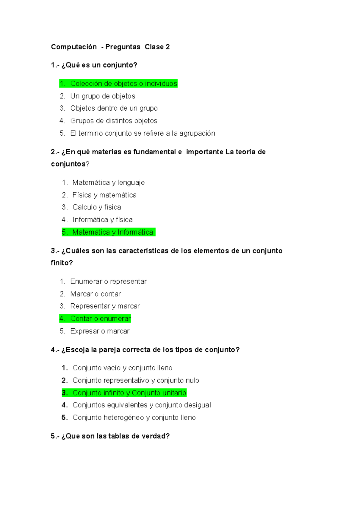 Computación preguntas clase 2 Diapositivaaaa - Computación - Preguntas Clase 2 1.- ¿Qué es un ...