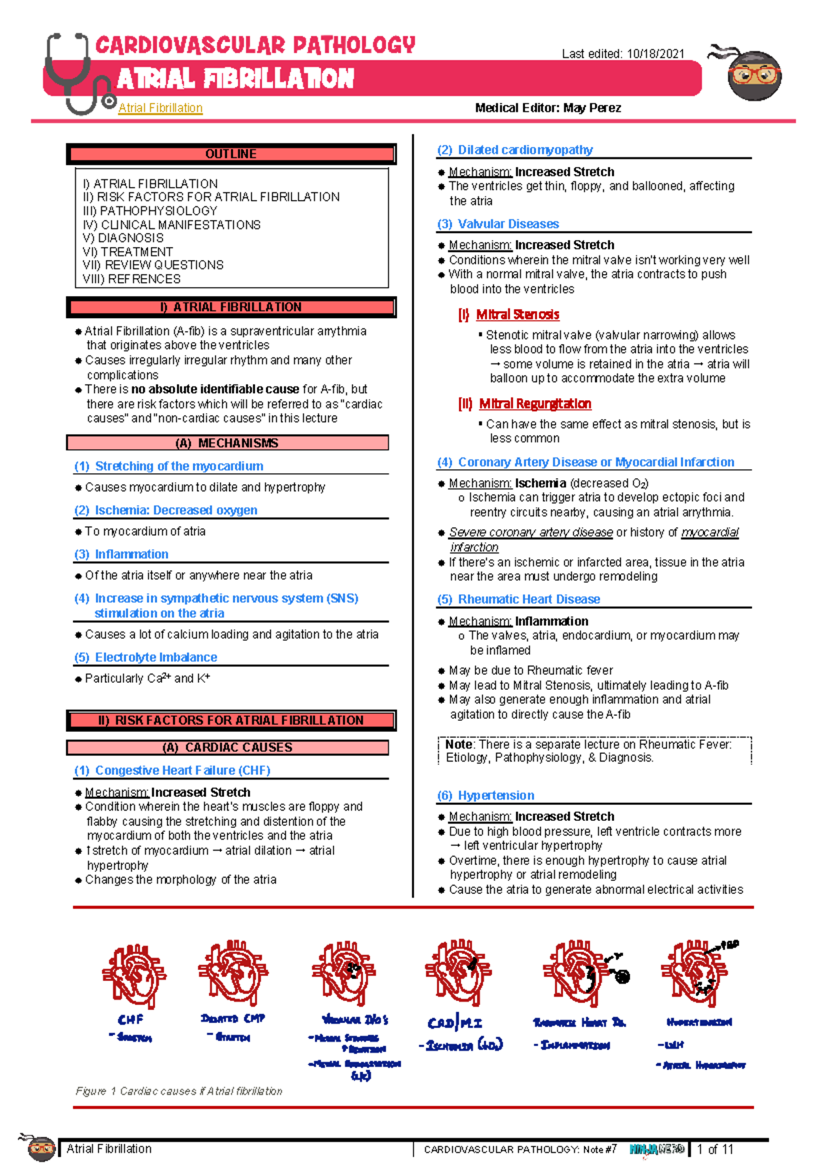 Atrial Fibrillation CARDIOVASCULAR PATHOLOGY: Comprehensive Study Notes ...