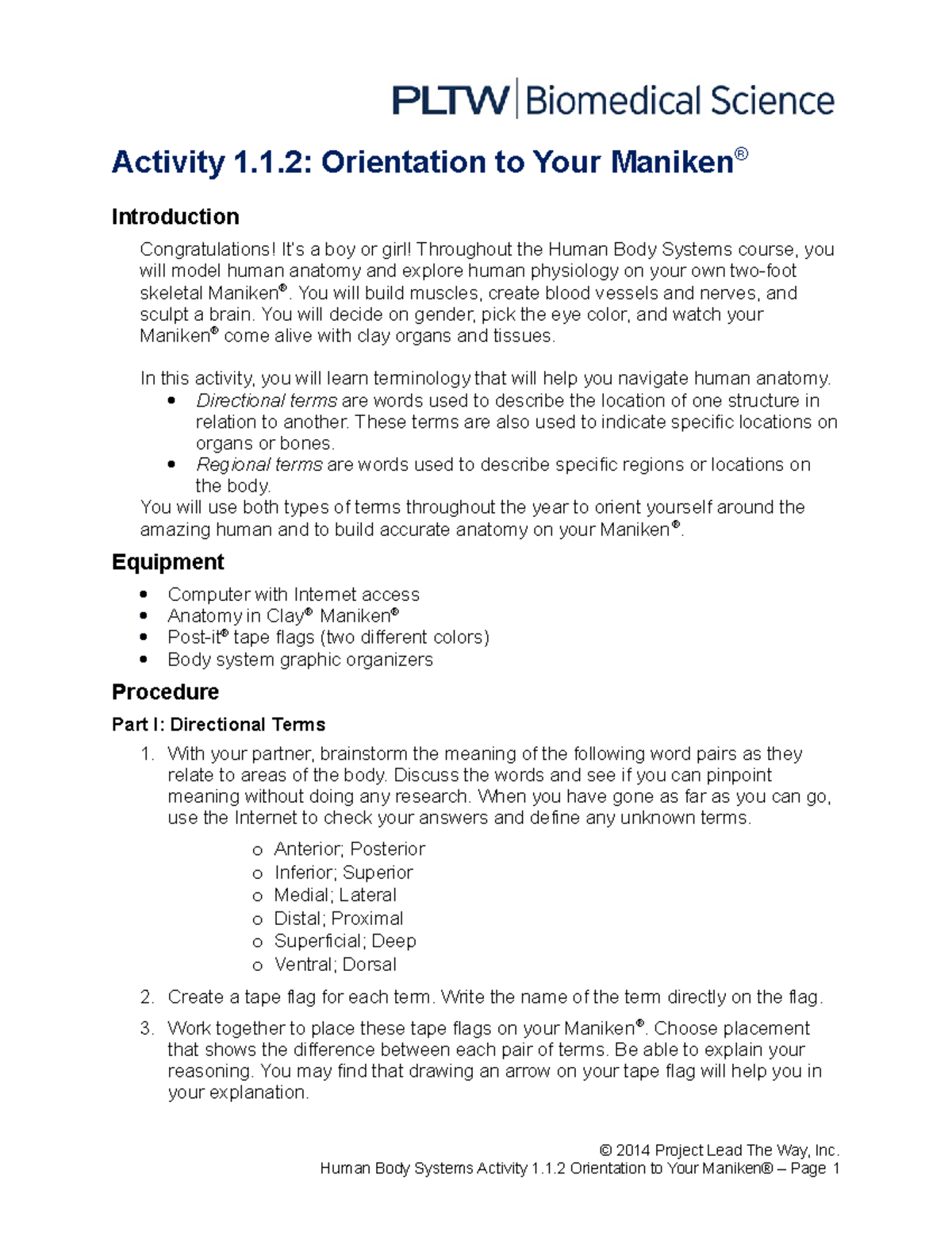 1.1.2 A Orientation Maniken-1 - Activity 1.1: Orientation to Your ...
