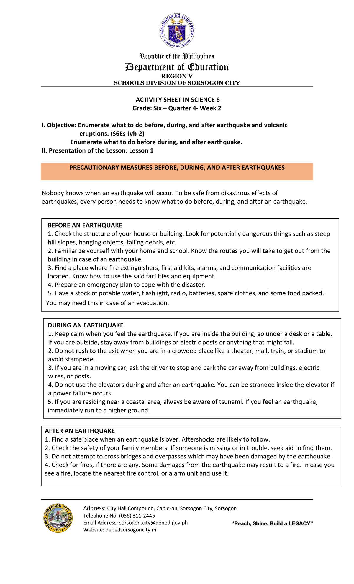Science 6-Q4-WK2 - Attendant - Department of Education REGION V SCHOOLS ...