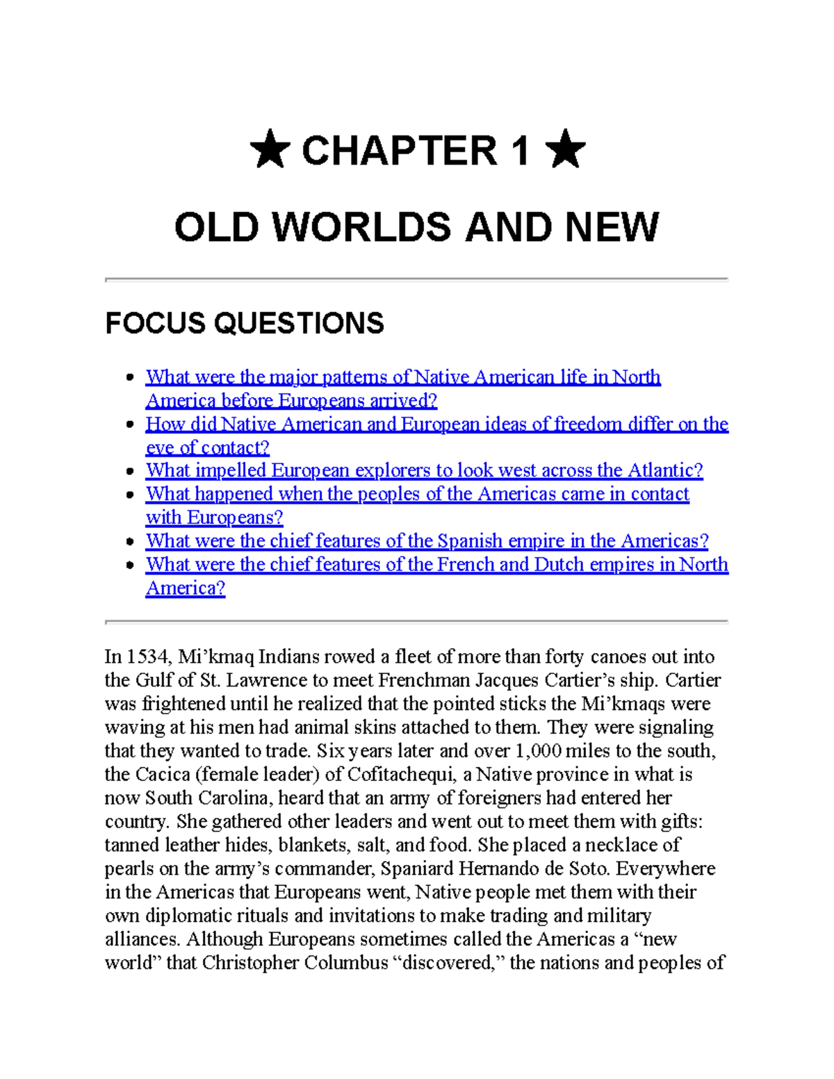 Give Me Liberty 7th Edition - Foner (Ch - ★ CHAPTER 1 ★ OLD WORLDS AND ...