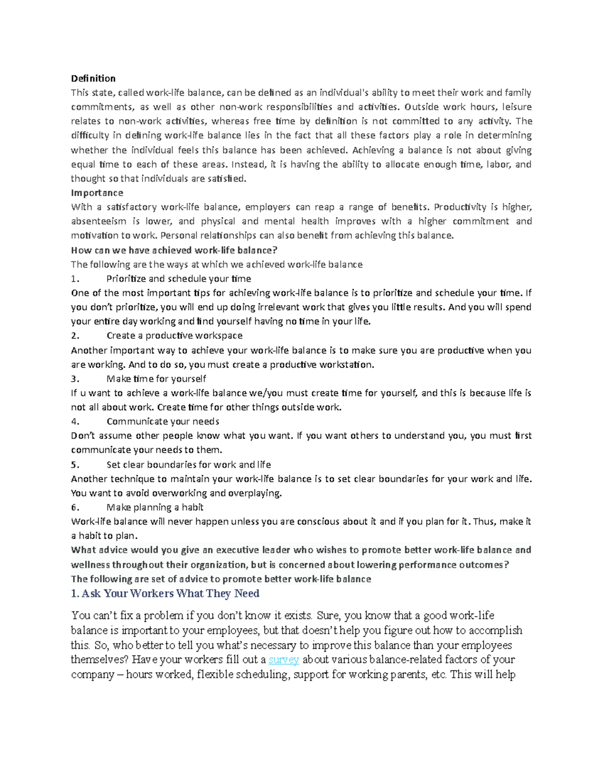 Definition - nothing - Definition This state, called work-life balance ...