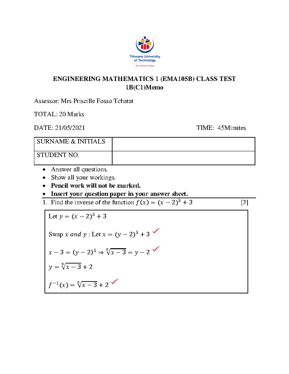 CT1BC1Memo%20(final) - ENGINEERING MATHEMATICS 1 (EMA105B) CLASS TEST ...