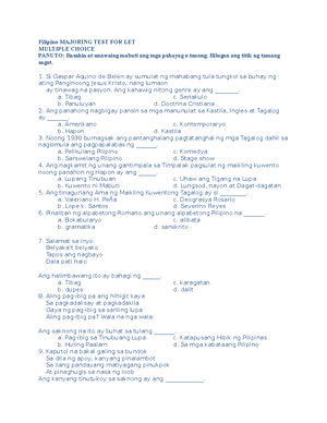 Completion-TYPE AND Short Answer TEST Items - COMPLETION-TYPE AND SHORT ...