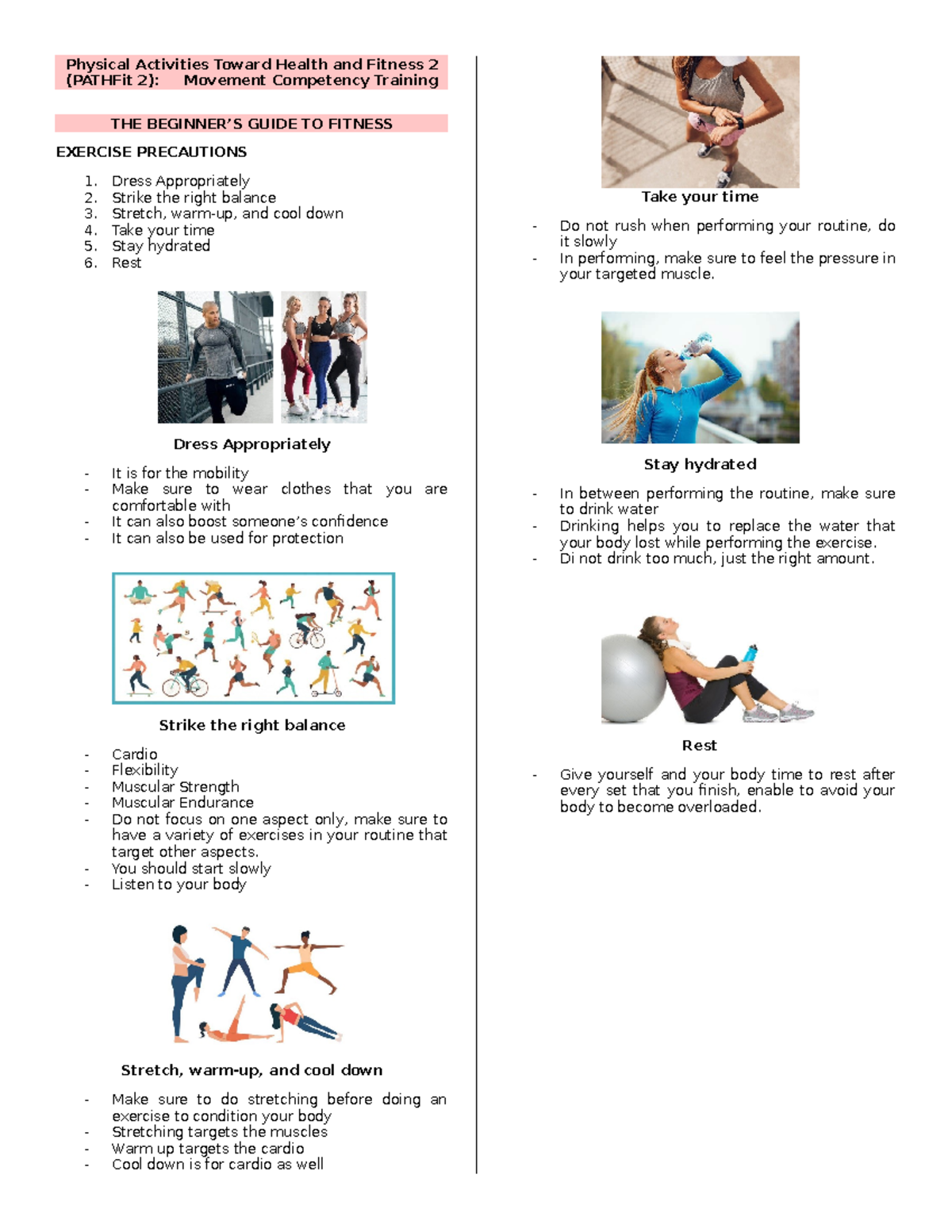 Pathfit 2 WEEK 10 - Notes - Physical Activities Toward Health and ...