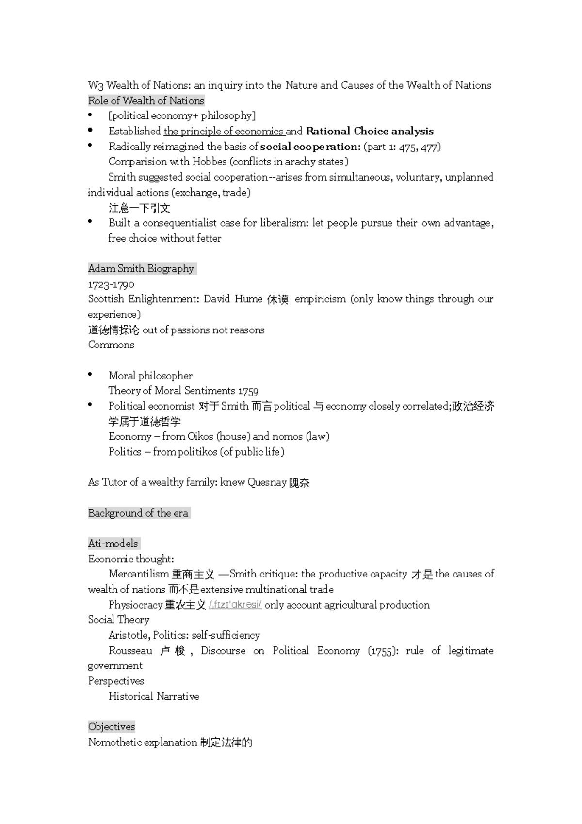 W3 Lecture Notes Wealth of Nations - W3 Wealth of Nations: an inquiry ...