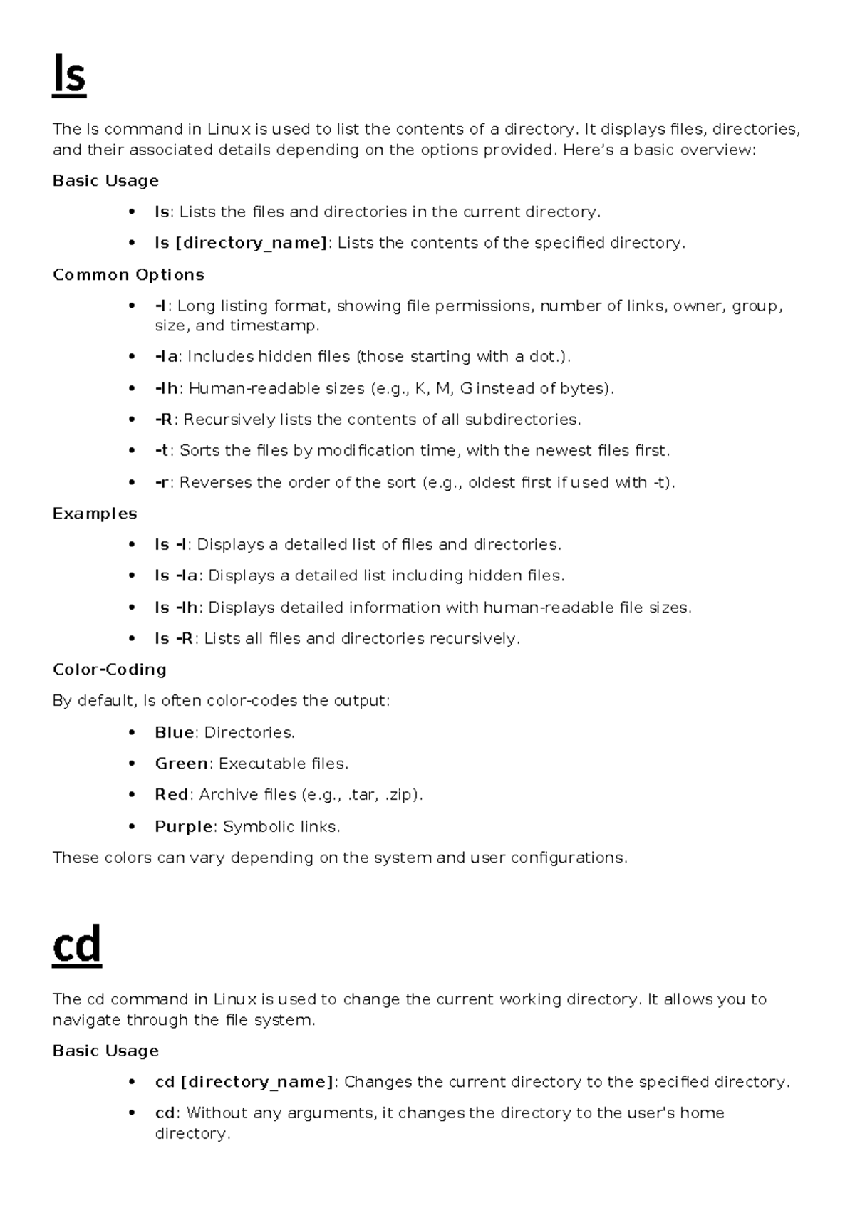 Linux Command - ls The ls command in Linux is used to list the contents ...