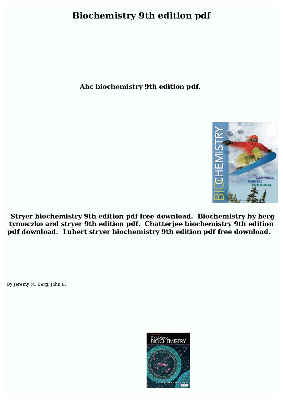 Kopemom - estudiar - Biochemistry 9th edition pdf Abc biochemistry 9th ...