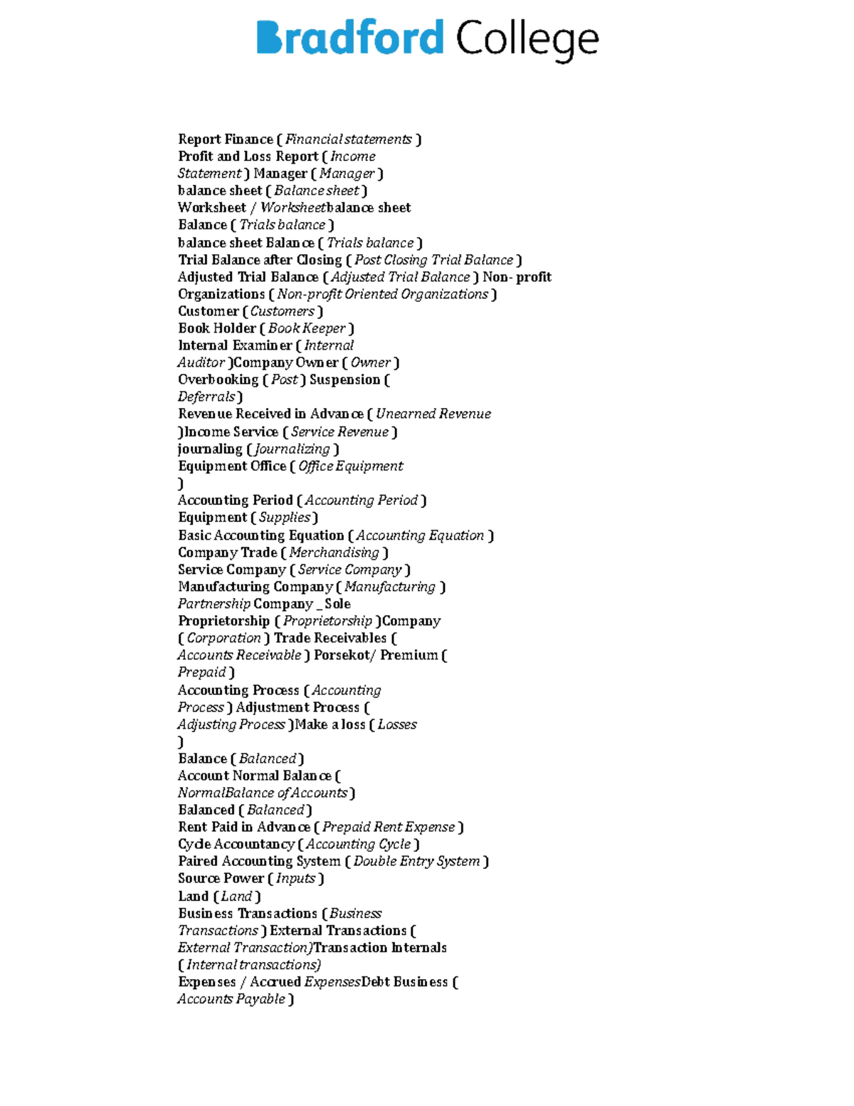 Student Notes In Bradford College- accounting-24 - Report Finance ...