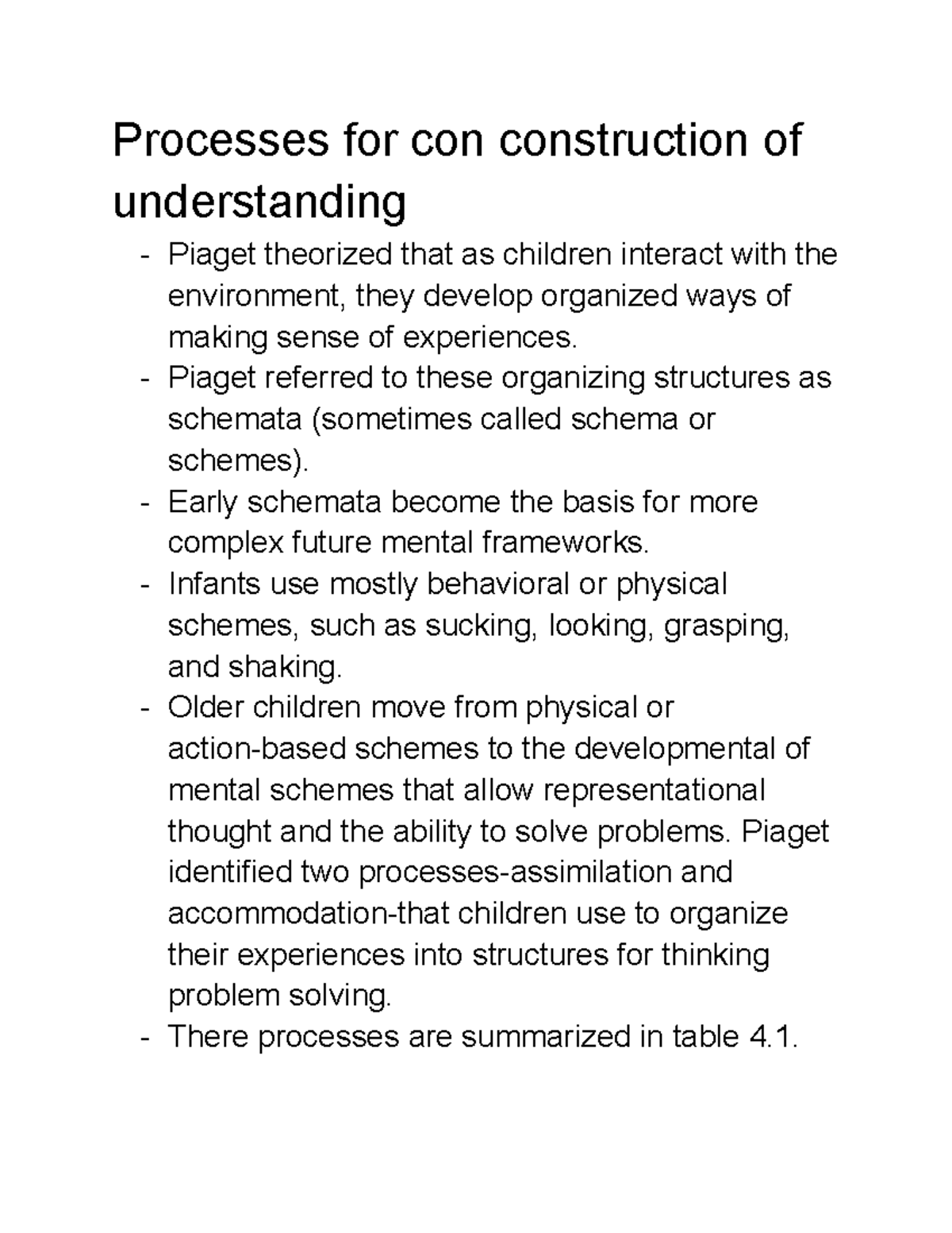 Processes for con construction of understanding - Processes for con ...