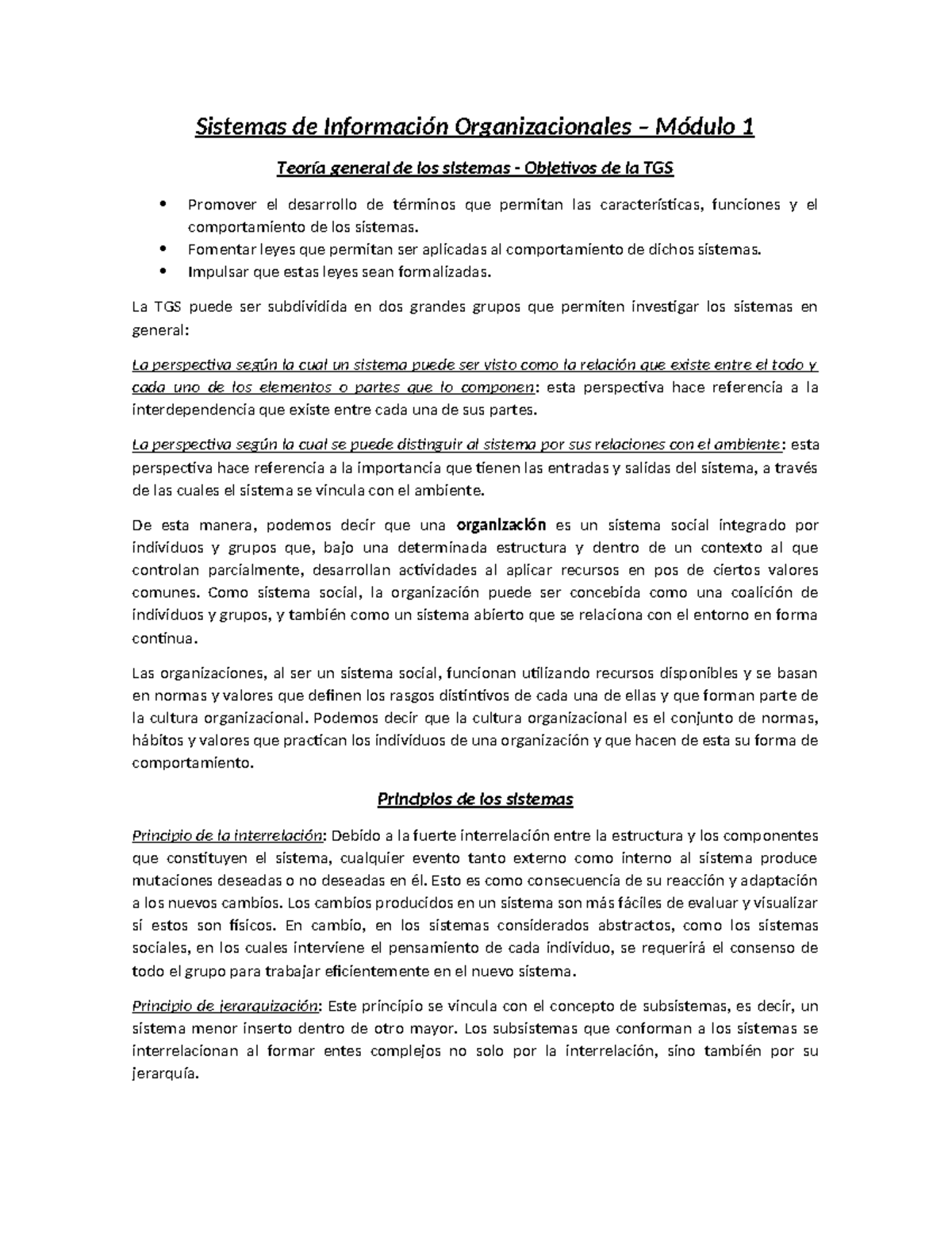 Sistemas de Información Organizacionales- Módulo 1 - Sistemas de Información Organizacionales ...