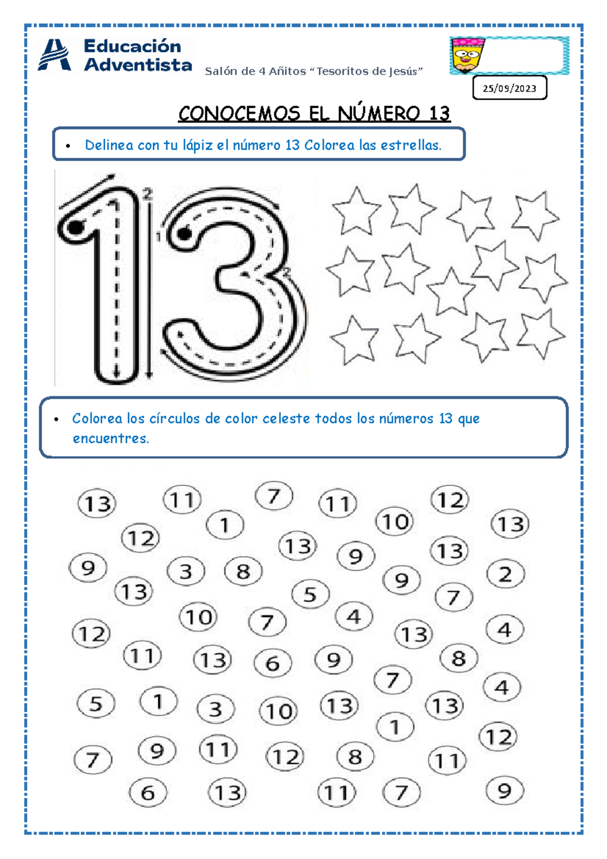 Ficha Numero 13-14 - números del 13 y 14 - CONOCEMOS EL NÚMERO 13 25/09 ...