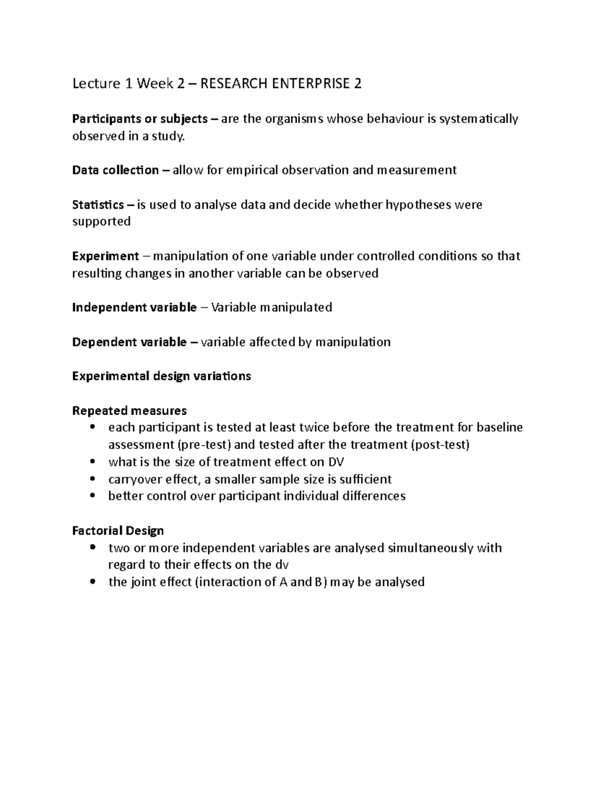 Lecture 1 Week 2 – Research Enterprise 2 - Lecture 1 Week 2 – RESEARCH ...