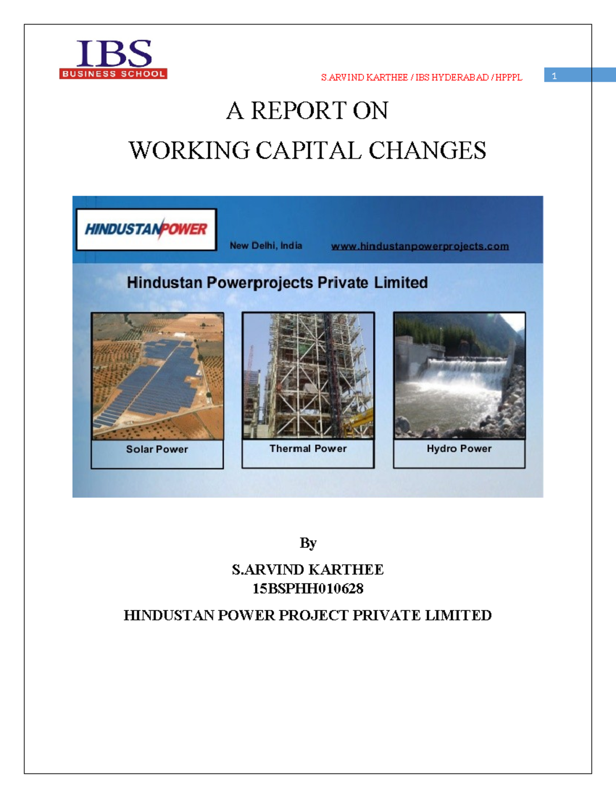 Interim Report SIP - nmn - A REPORT ON WORKING CAPITAL CHANGES By S ...