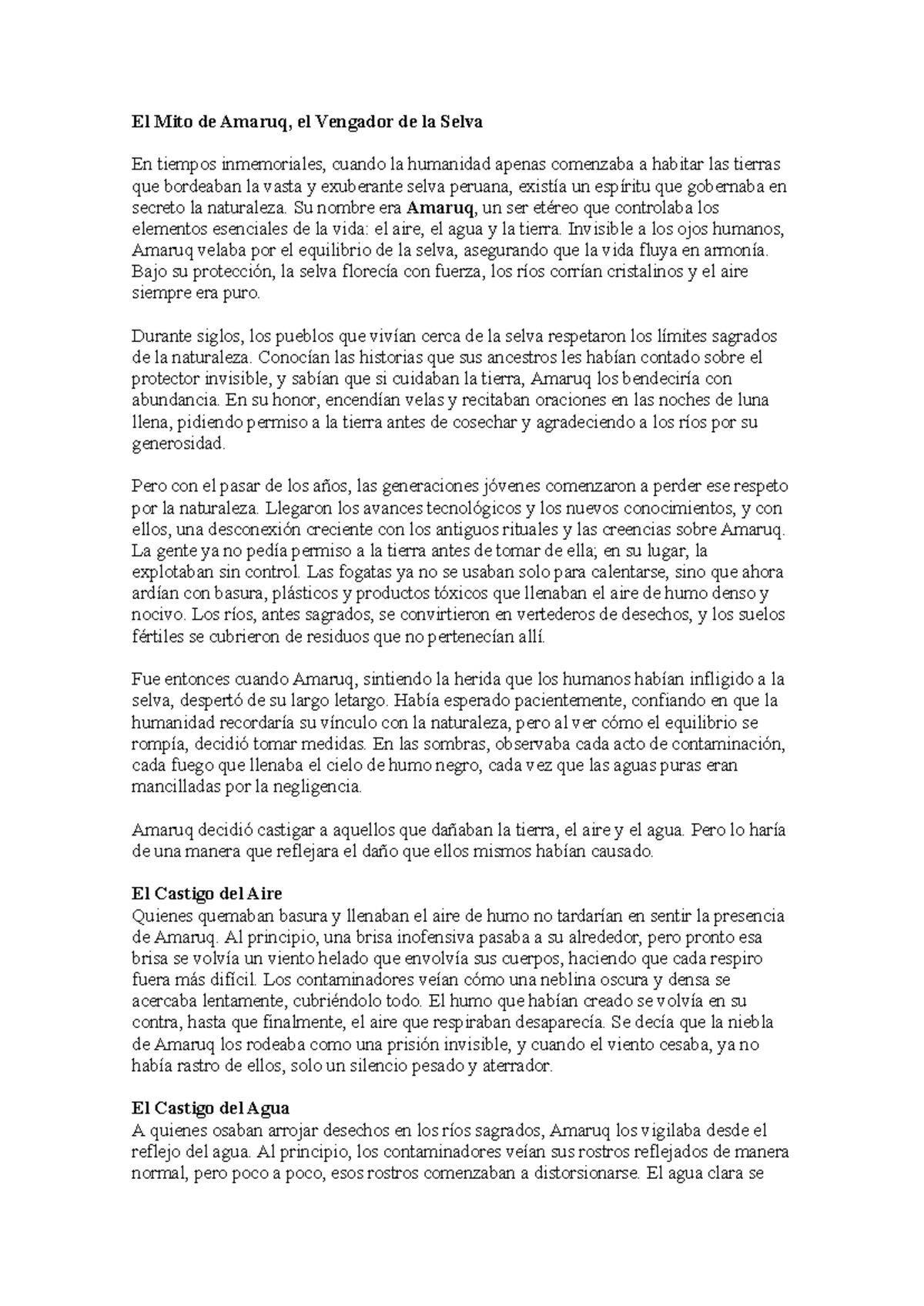 El Mito de Amaruq - informacion practica para tus ttabajo - El Mito de Amaruq, el Vengador de la ...