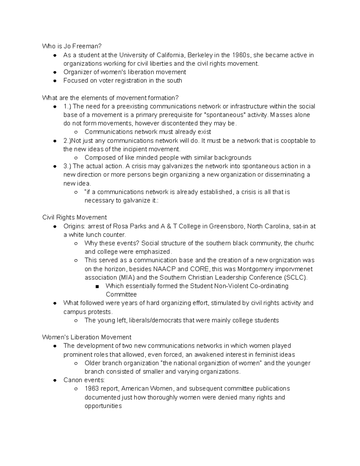 On the Origins of Social Movements- Jo Freeman - Who is Jo Freeman? As ...