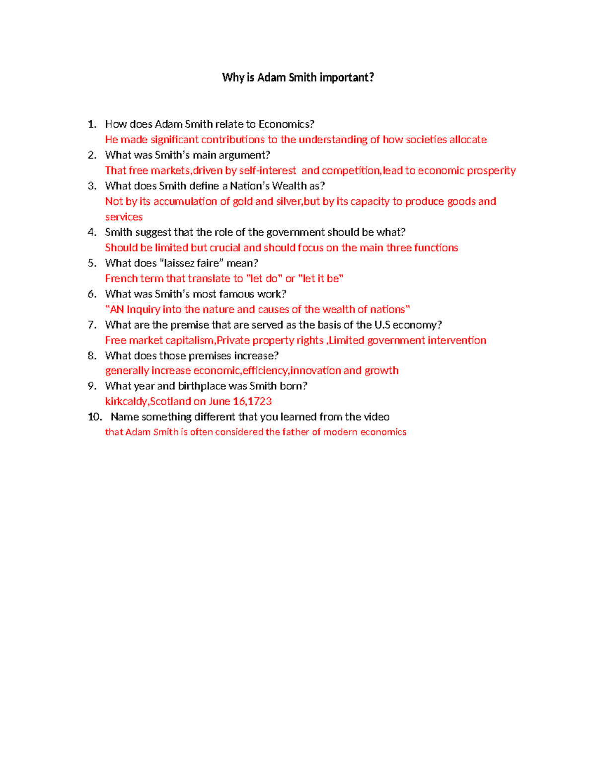 Why is Adam Smith important 1 - How does Adam Smith relate to Economics ...