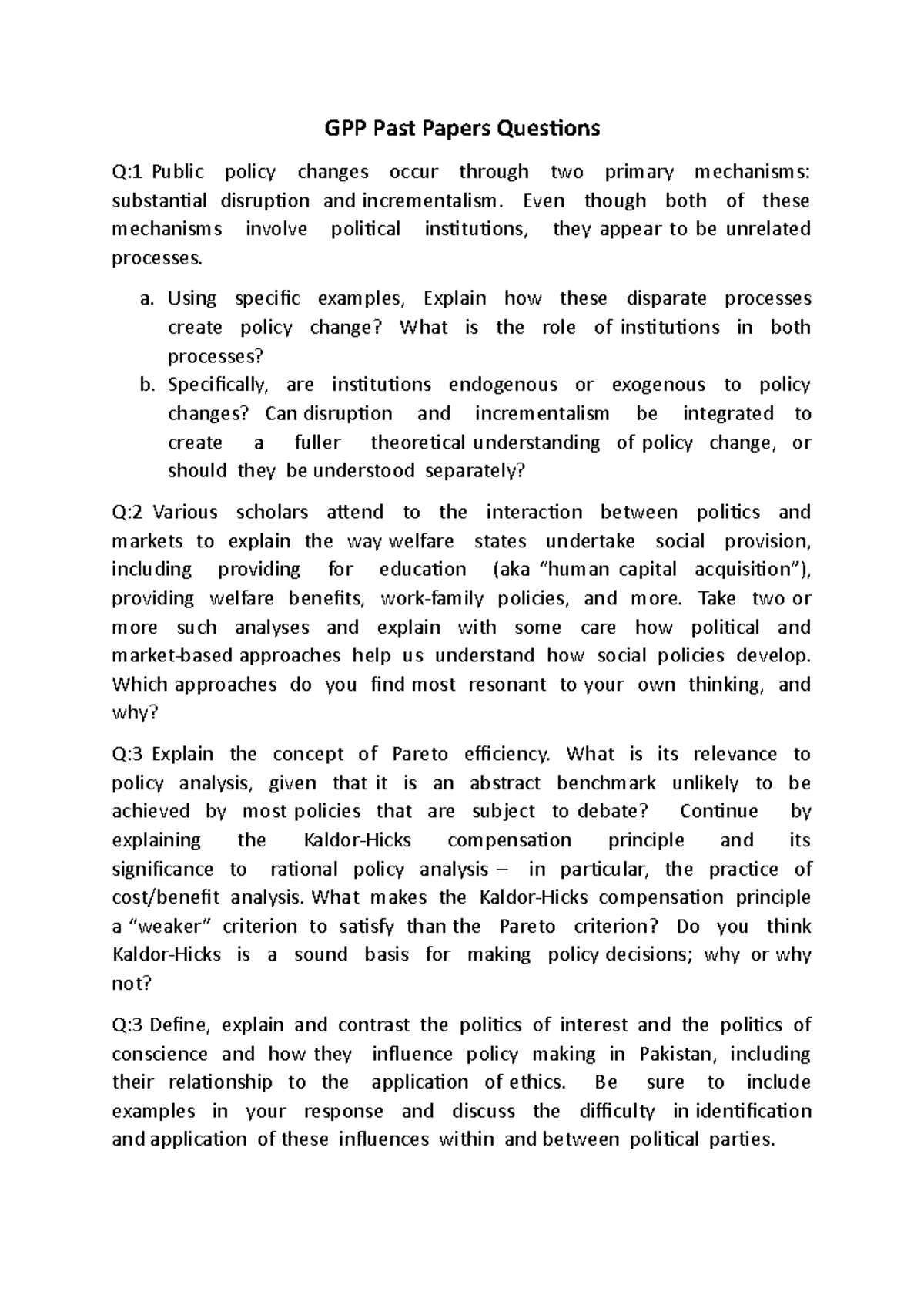 GPP Past Papers Questions - Even though both of these mechanisms ...