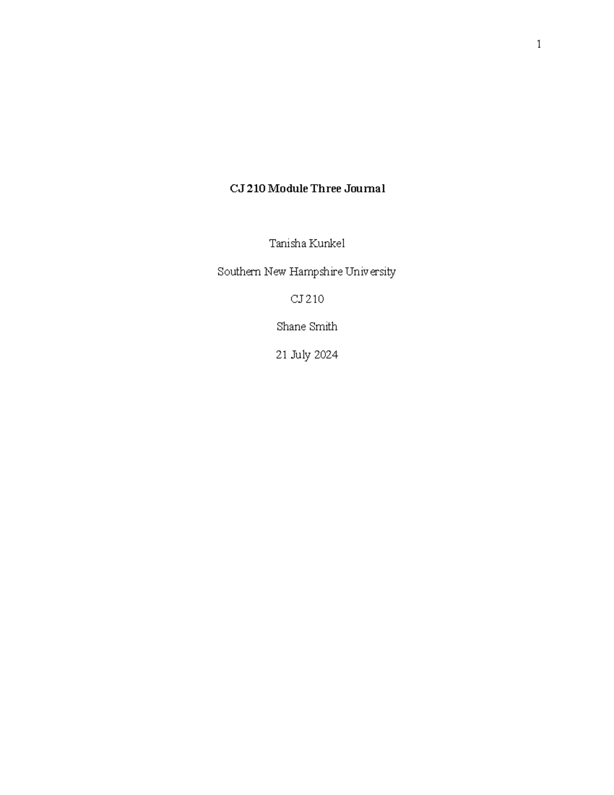 CJ 210 Module Three Journal - CJ 210 Module Three Journal Tanisha ...