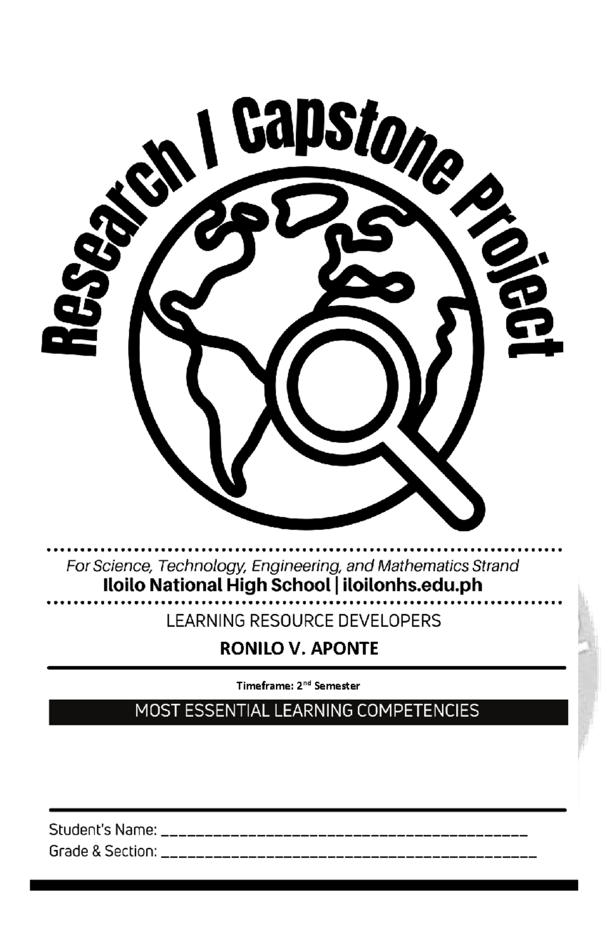 Capstone-LAS Final-final - THE SCIENTIFIC PROBLEM The learners shall be ...