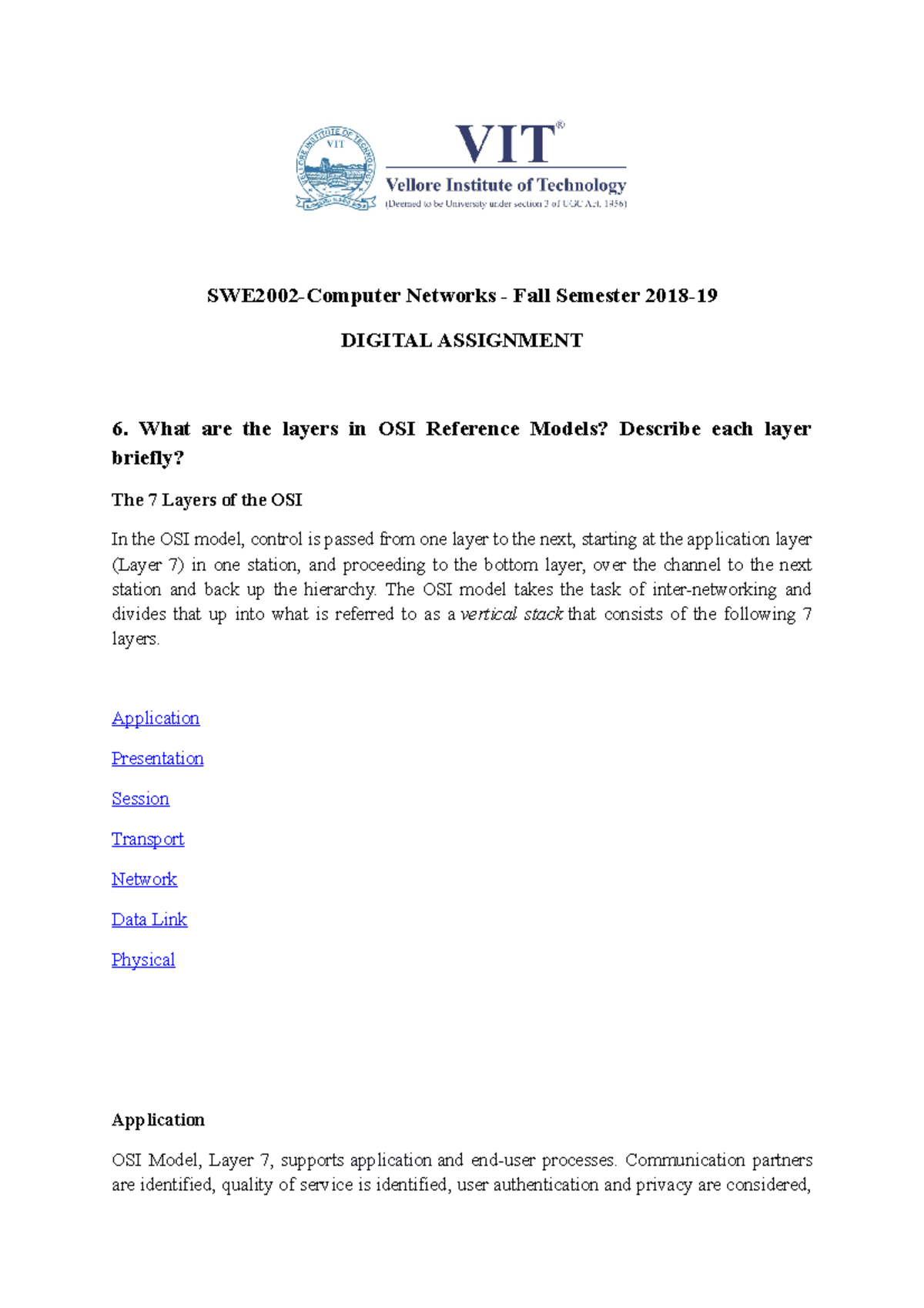 Computer networks - SWE2002-Computer Networks - Fall Semester 2018 ...