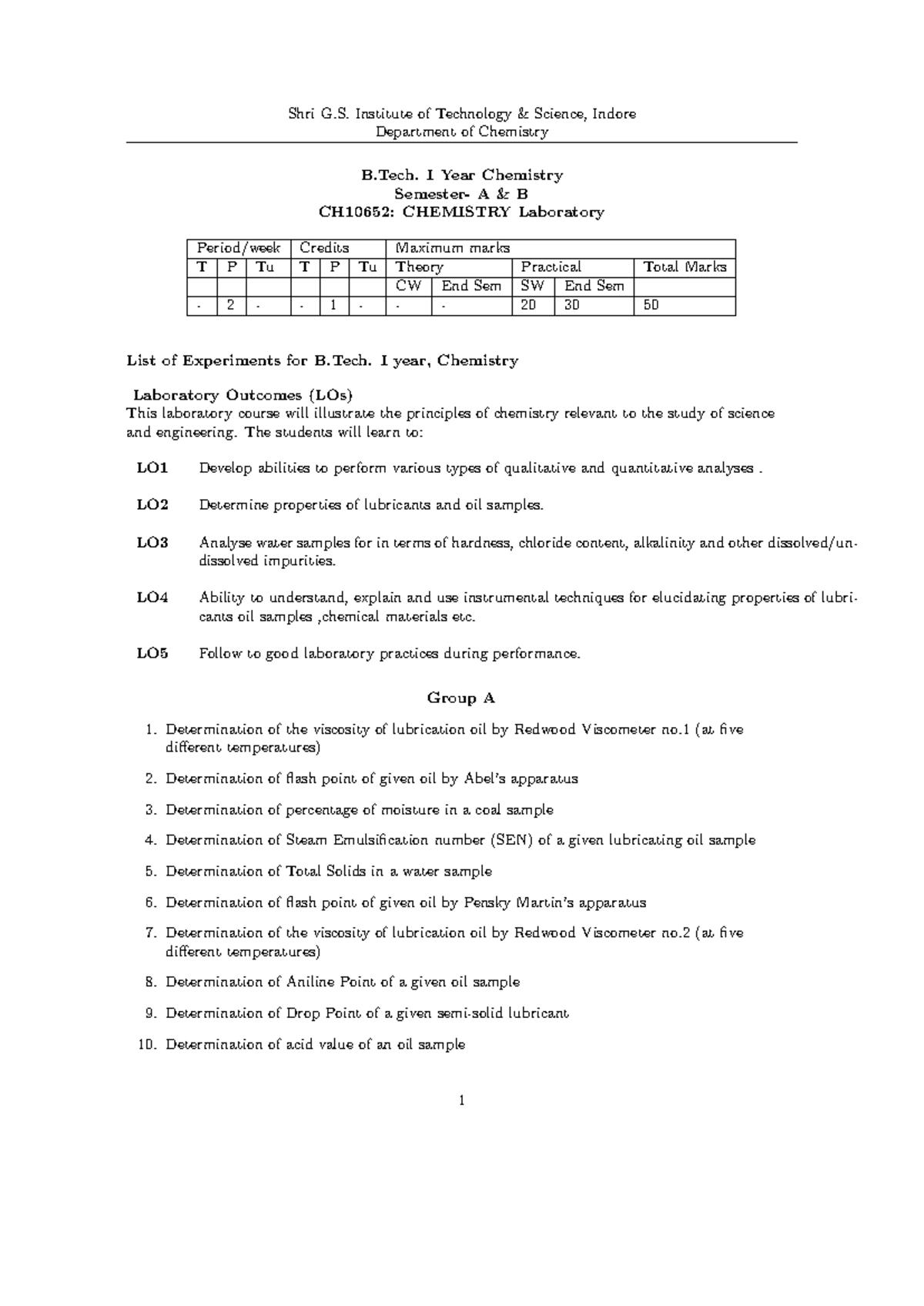 Viva questions for BTech Chemistry 2 - Department of Chemistry B. I Year Chemistry Semester- A ...