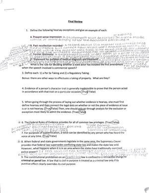 Evidence handout - LAW 6820 - Studocu