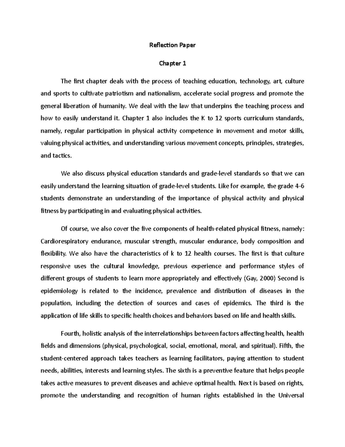 Reflection Paper in Chapter 1,2 & 3 - Reflection Paper Chapter 1 The ...