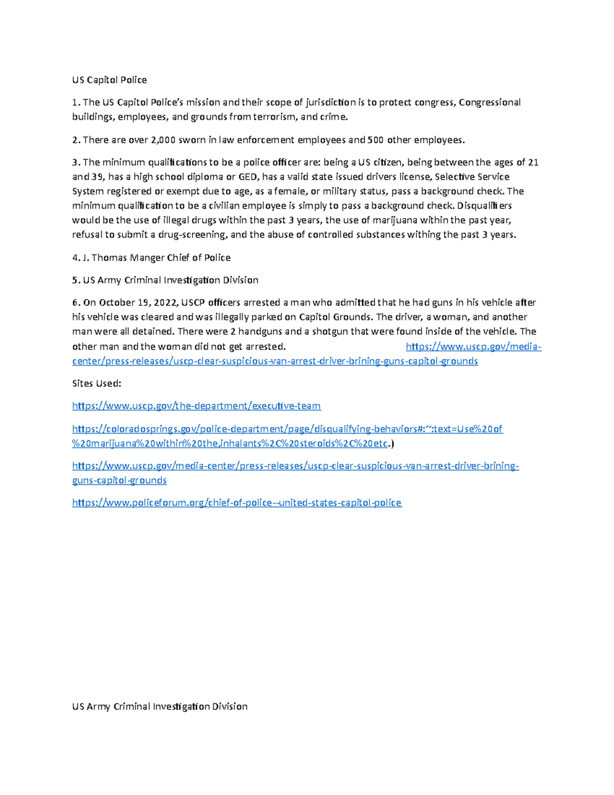 Federal Law Enforcement Agencies - US Capitol Police The US Capitol ...