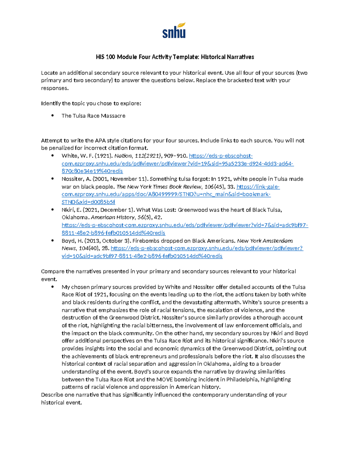 Activity 4-2 HIS 100 - Stoernell - HIS 100 Module Four Activity ...
