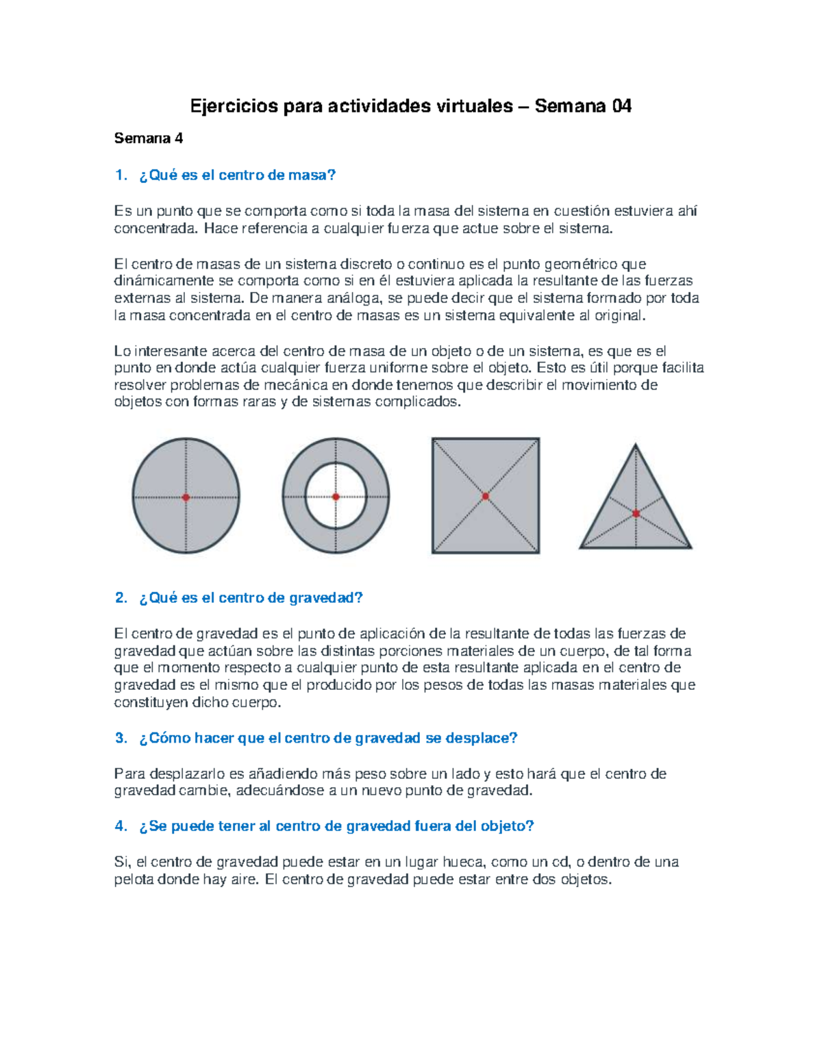 U4 S4 Ejercicios para actividades virtuales - Ejercicios para ...