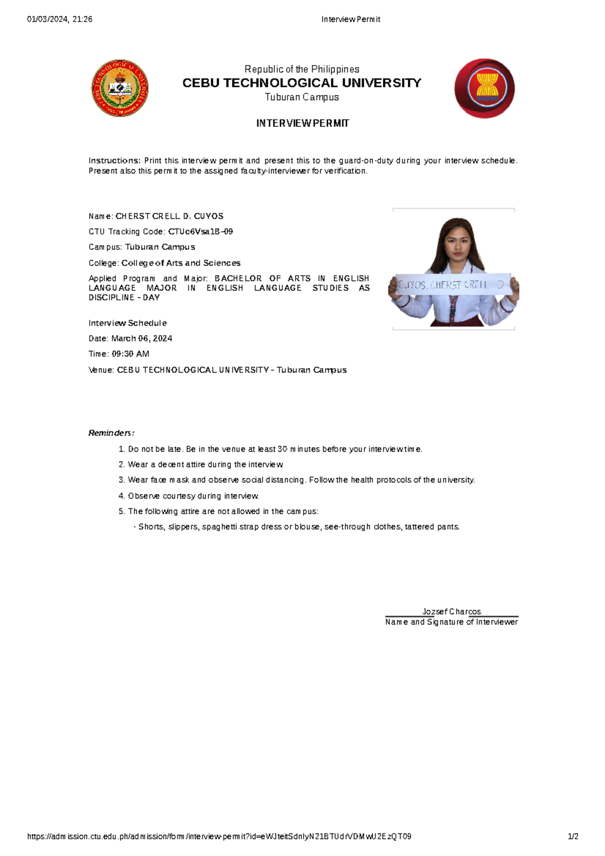 Interview Permit - a notes for everyone - 01/03/2024, 21:26 Interview ...