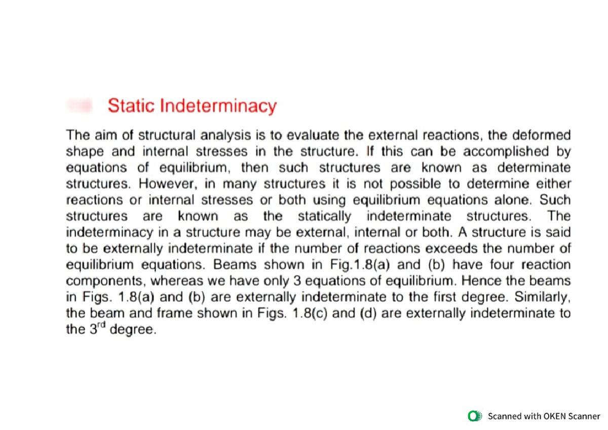 Structural Analysis 1 - Static Indeterminacy, External and Internal ...