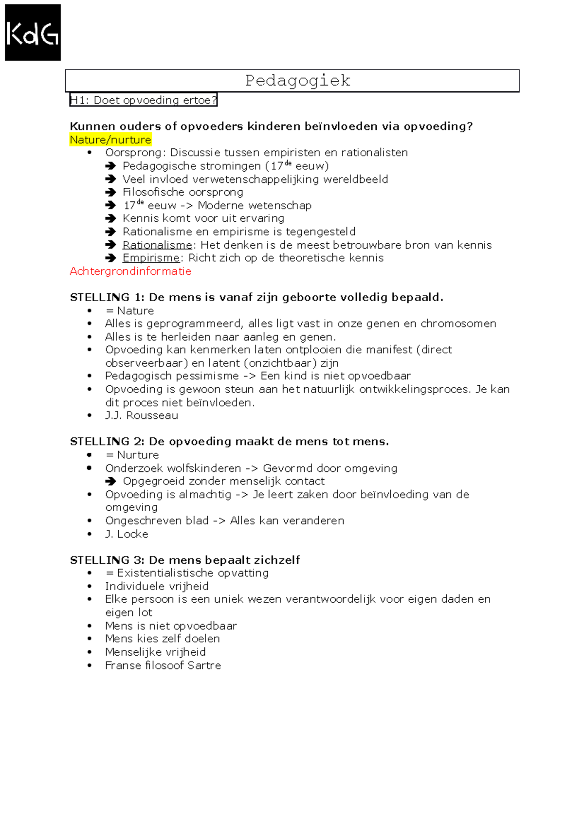 Pedagogiek-Info bij powerpoint - Pedagogiek H1: Doet opvoeding ertoe? Kunnen ouders of opvoeders ...