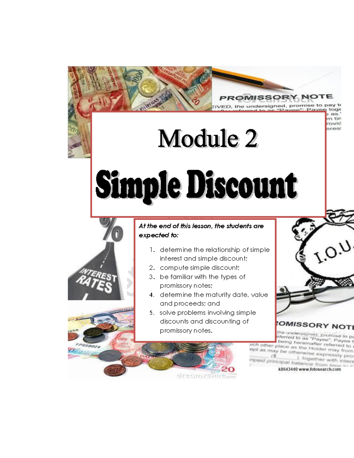Module 2 Simple Discount - At the end of this lesson, the students are ...