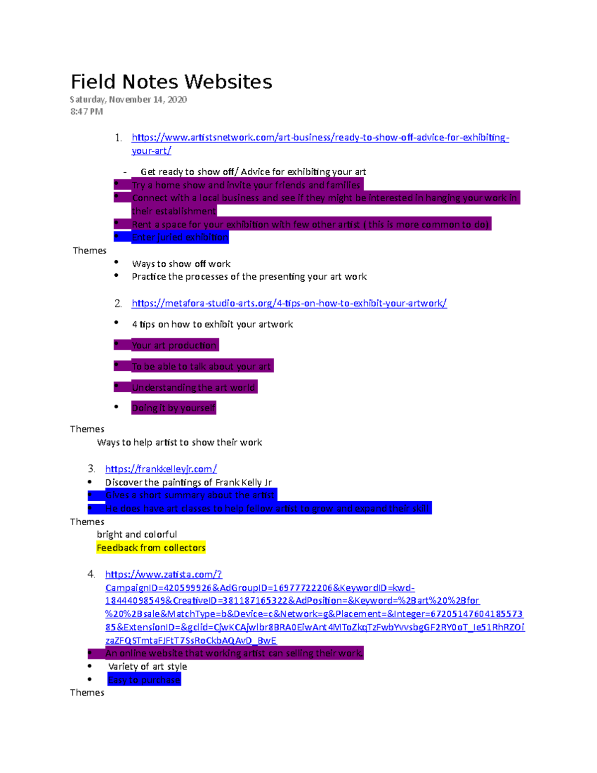 Field Notes Websites - You are doing a research project about a topic ...