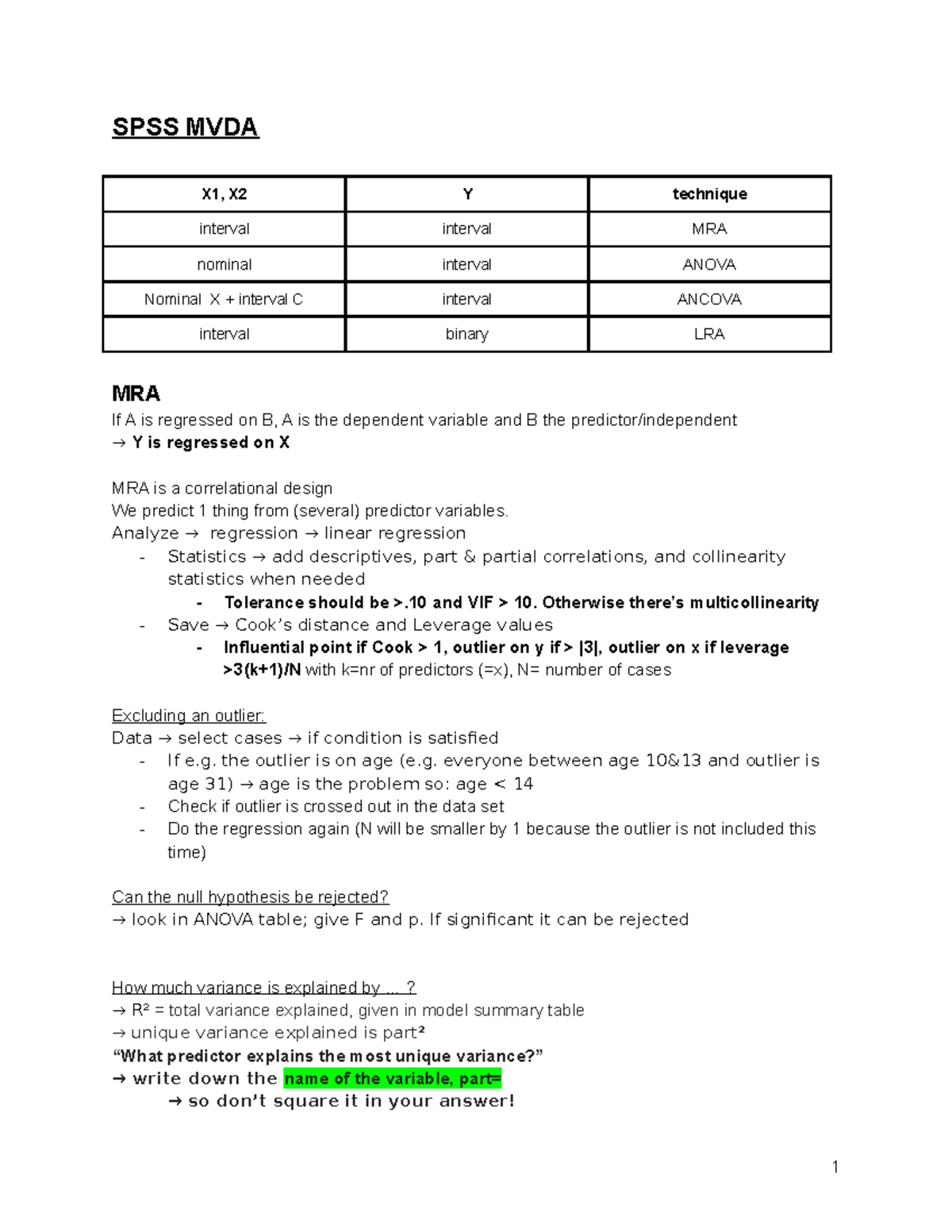 SPSS MVDA instructions - SPSS MVDA X1, X2 Y technique interval interval ...
