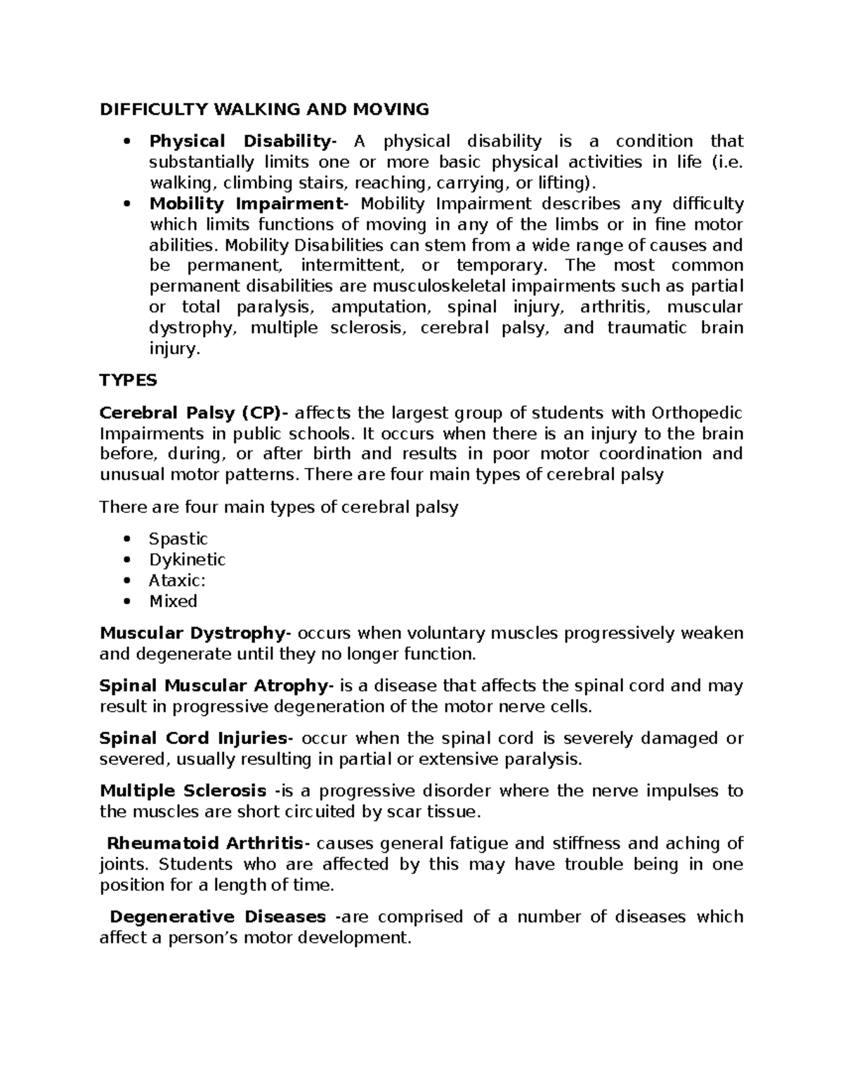 Difficulty Walking AND Moving - DIFFICULTY WALKING AND MOVING Physical ...