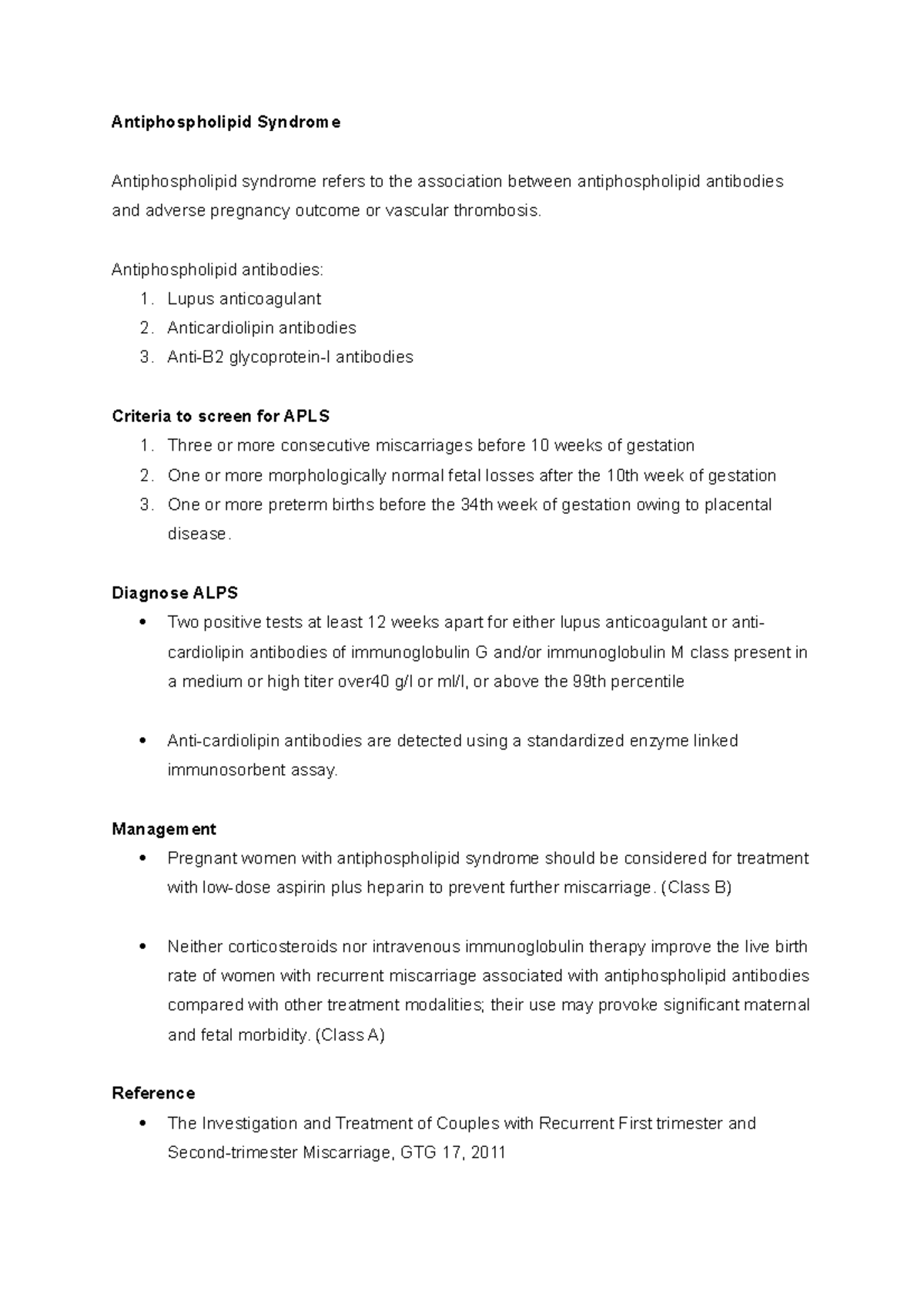 Apls - sem2 class B - Antiphospholipid Syndrome Antiphospholipid ...