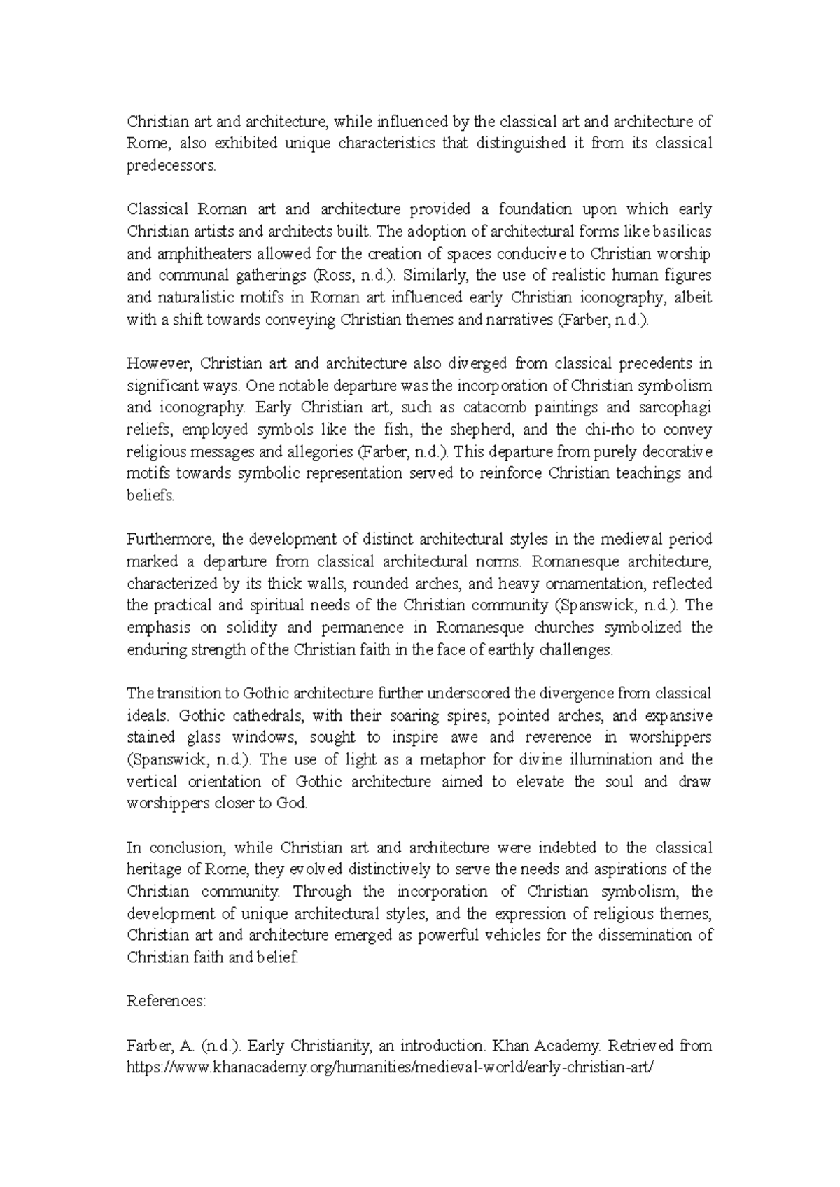 AHIST 1401-01 U2 - Learning Journal, Unit 2 - Christian art and ...