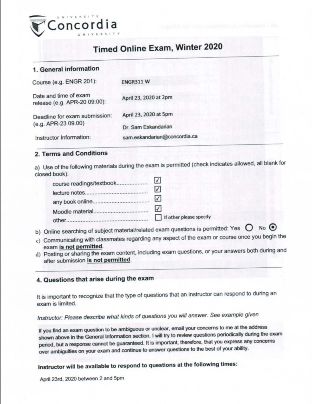 Engr 311 final winter 2020 - ENGR 311 - Studocu