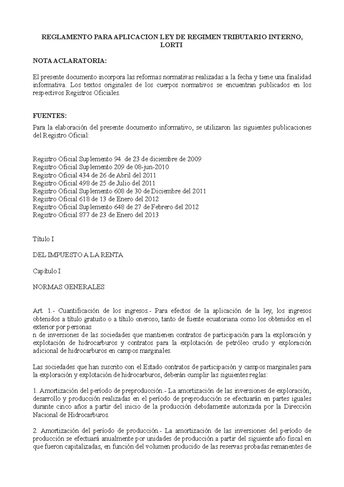 Reglamento para la Aplicaci n de la Ley de R gimen Tributario Interno - REGLAMENTO PARA ...