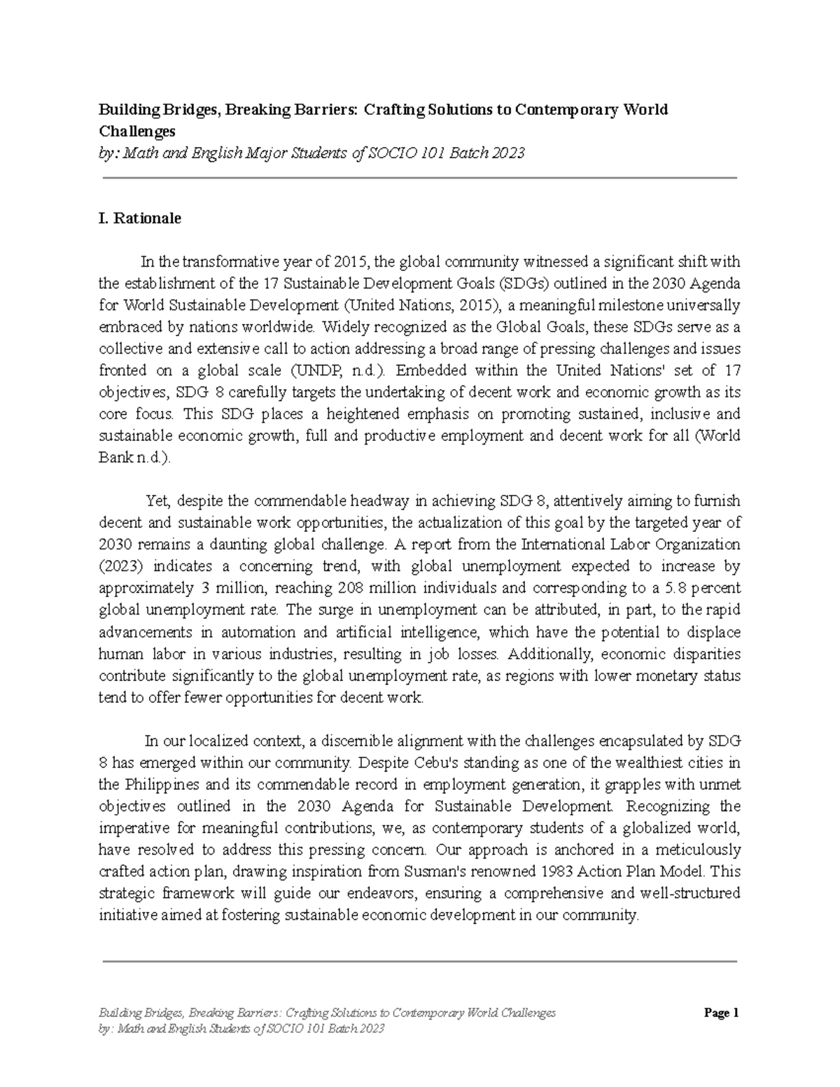 Building Bridges, Breaking Barriers - Crafting Solutions to ...