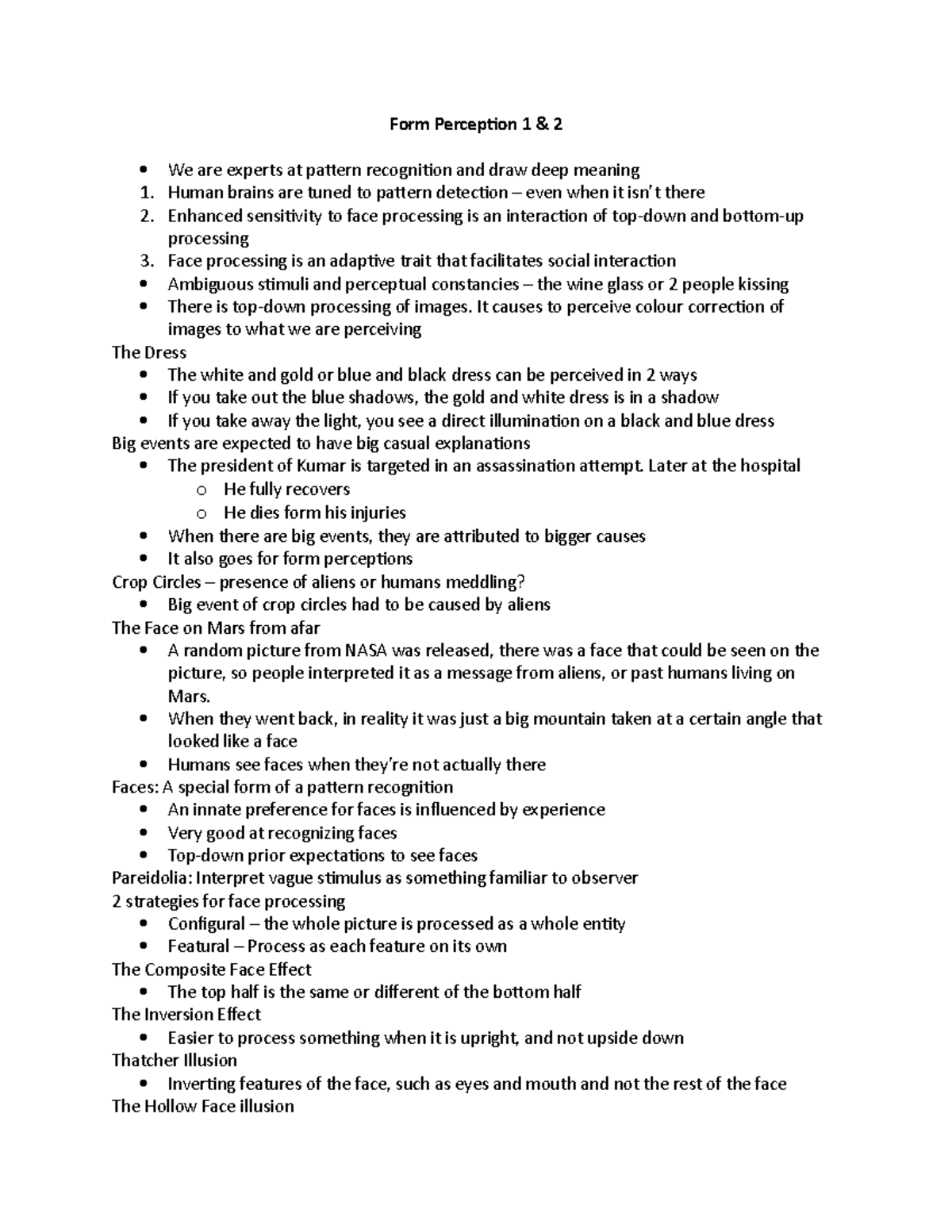 Lecture 7 - Form Perception 1 and 2 - Form Perception 1 & 2 We are ...