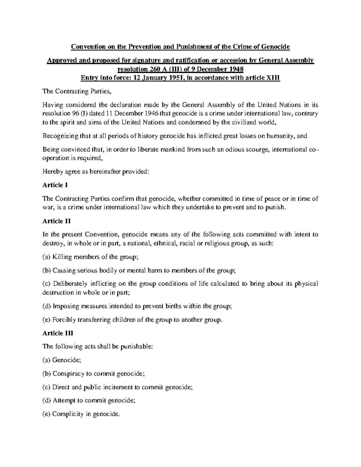 Convention on the Prevention and Punishment of the Crime of Genocide ...