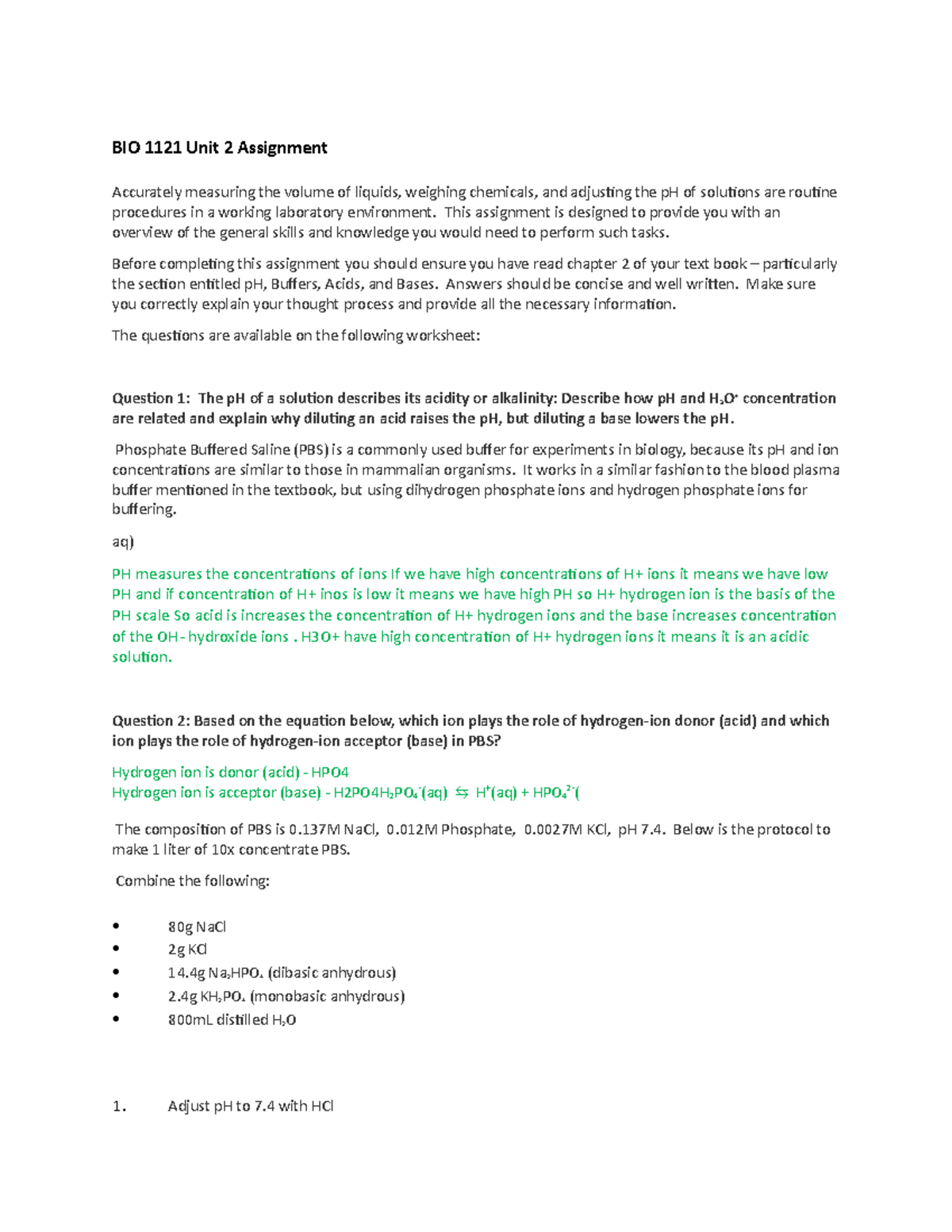 BIO 1121 Unit 2 Assignment (1) do it - BIO 1121 Unit 2 Assignment ...